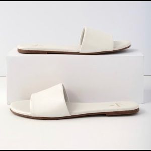 Lulus | Shoes | Lulus Tara White Leather Slides Handmade In Brazil ...